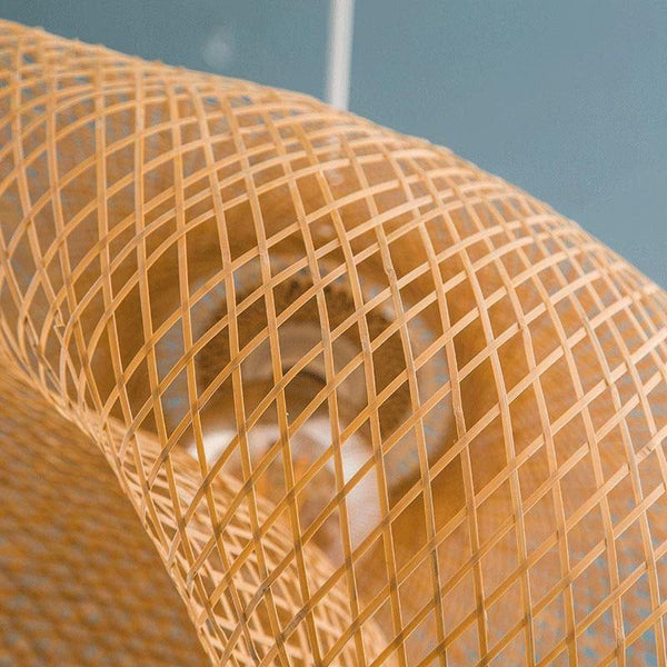 Bamboo Wave Rustic Japanese Pendant Lamp | MapleNest
