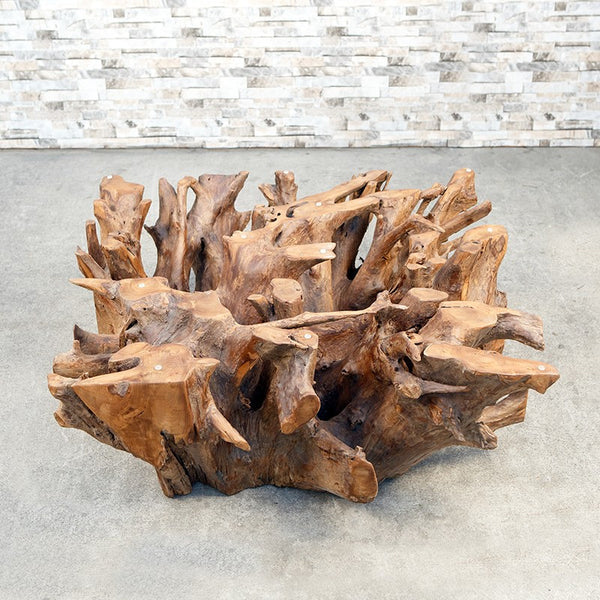 Habini Teak Root Square Coffee Table (No Glass) | MapleNest